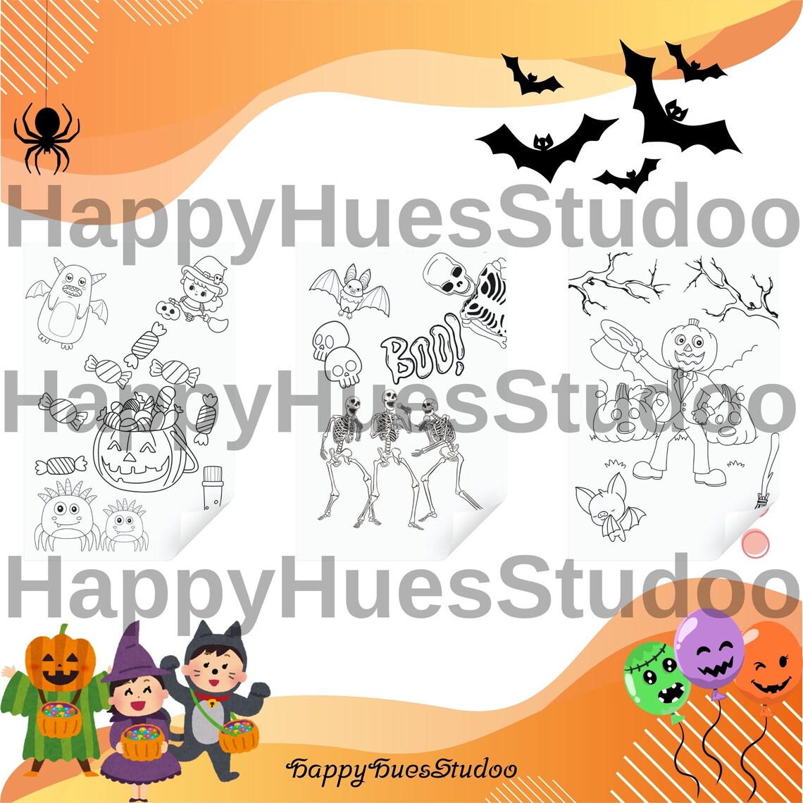 Halloween Coloring Book Ghost Coloring Gift for Friends Gift for ...