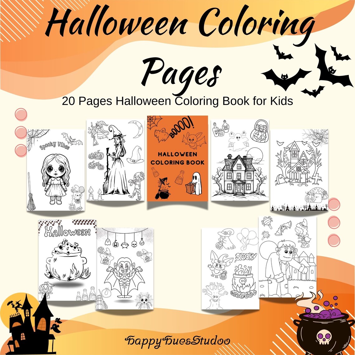 Halloween Coloring Book Ghost Coloring Gift for Friends Gift for ...