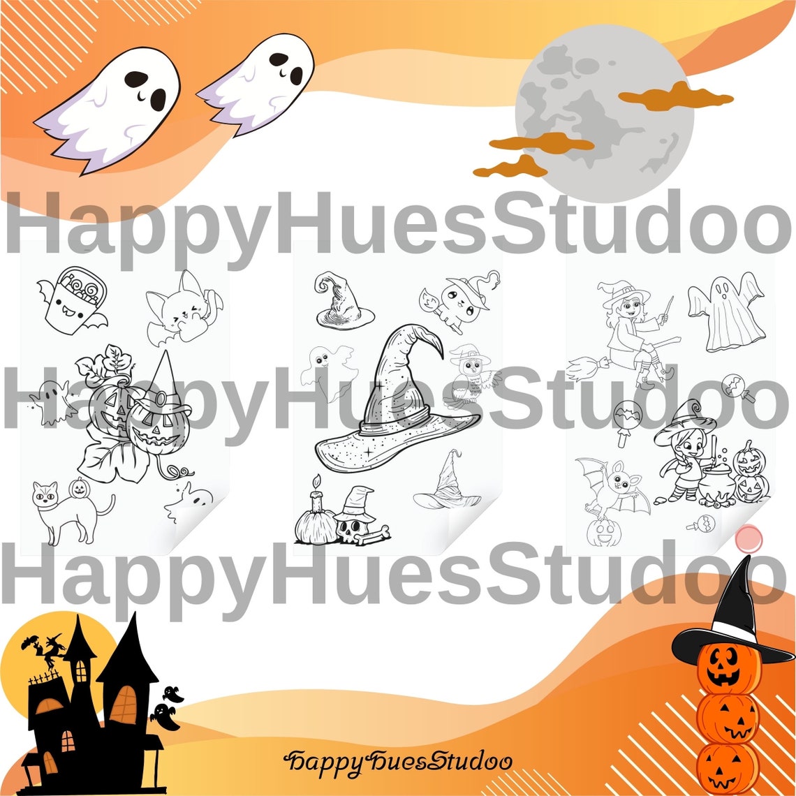 Halloween Coloring Book Ghost Coloring Gift for Friends Gift for ...