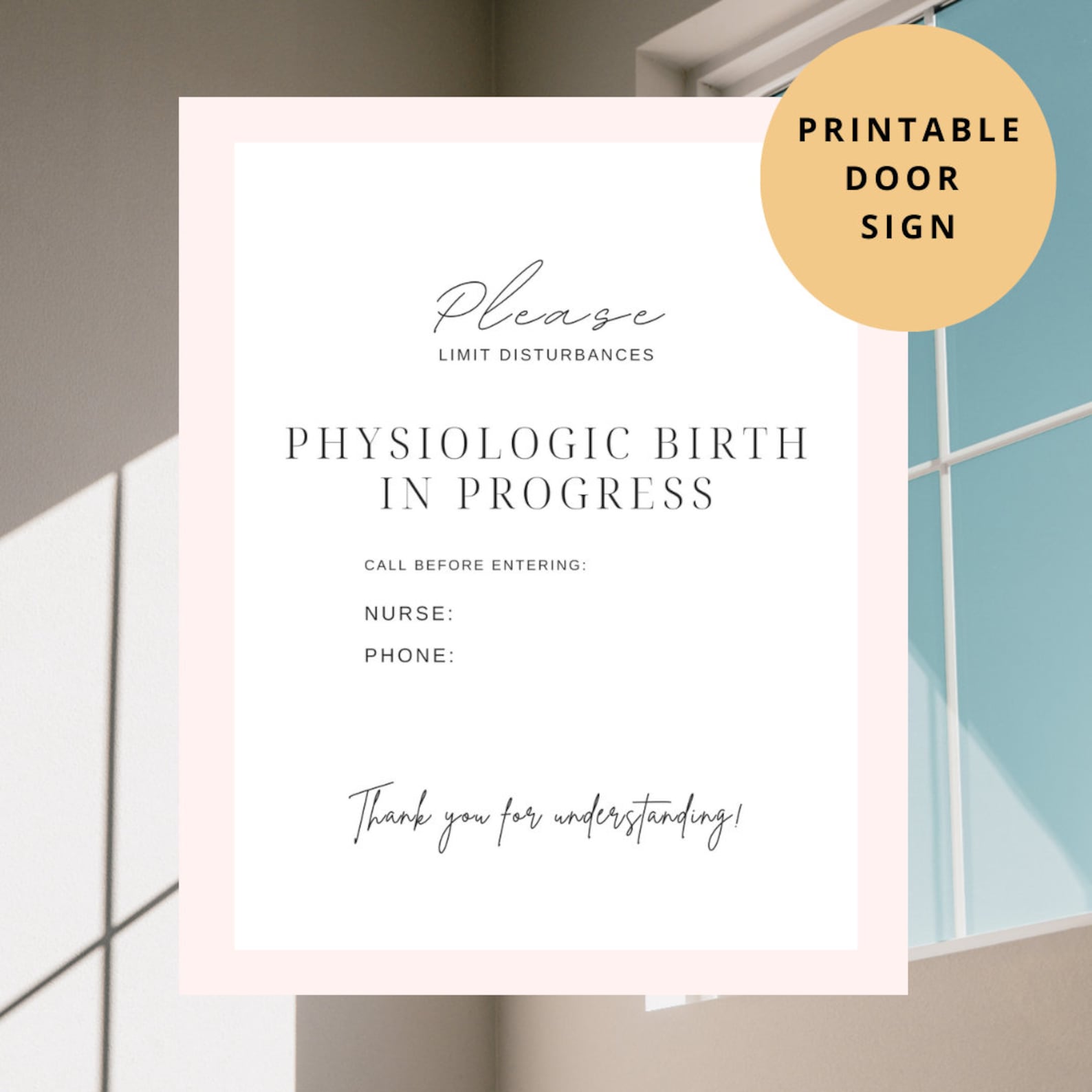 Do Not Disturb Labor and Delivery Hospital Door Sign for Mom ...