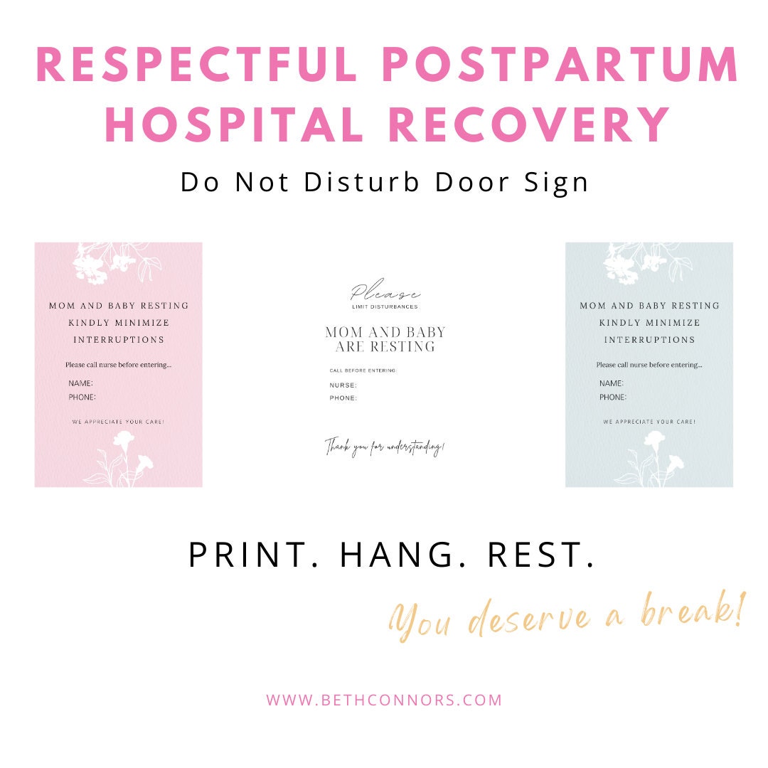 Do Not Disturb Postpartum Hospital Door Sign for Mom and Baby Rest ...
