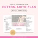 Birth Plan Preferences Bundle Editable Template Pregnant Mom Natural ...