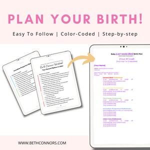Birth Plan Preferences Bundle Editable Template Pregnant Mom Natural ...