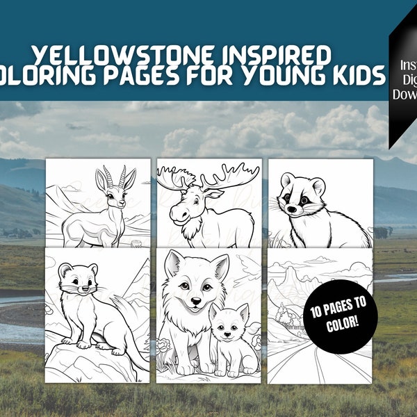 Yellowstone Coloring Pages - Etsy