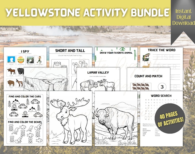 Printable Yellowstone National Park Activities for Kids - Etsy Canada