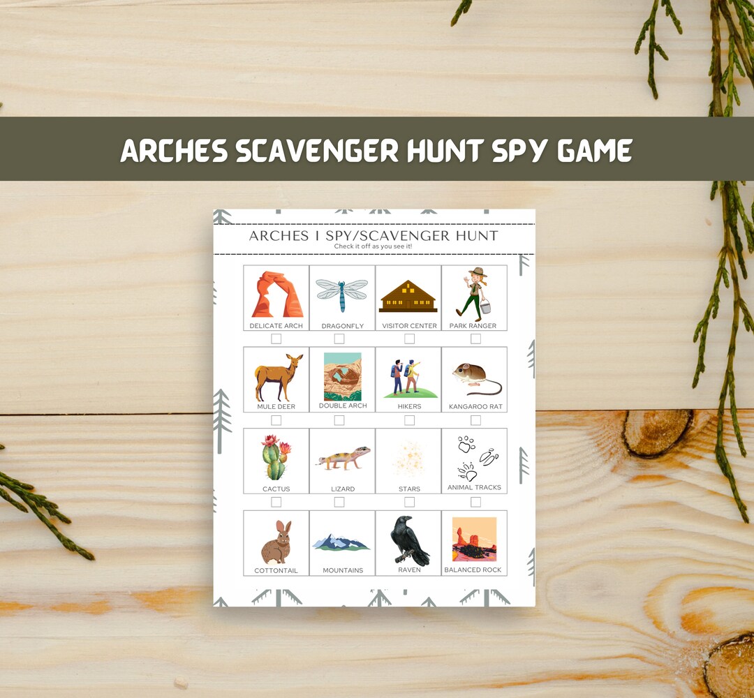 Arches UTAH Children's Spy Scavenger Hunt, Kids Car Road Trip Games ...