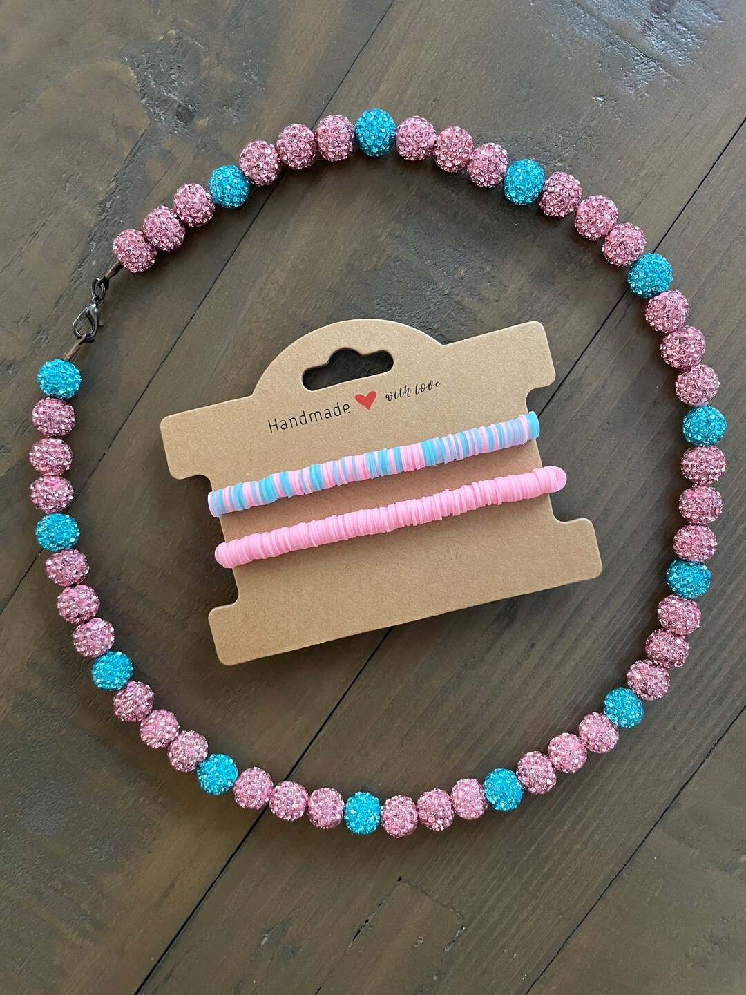 Cotton Candy Drip Necklace and Bracelet Set - Etsy
