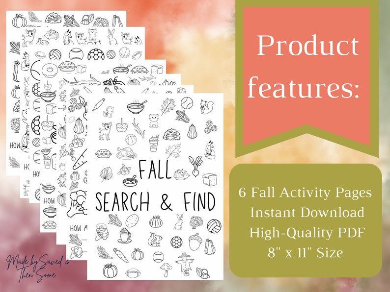 Fall Search & Find Activity Page - Etsy