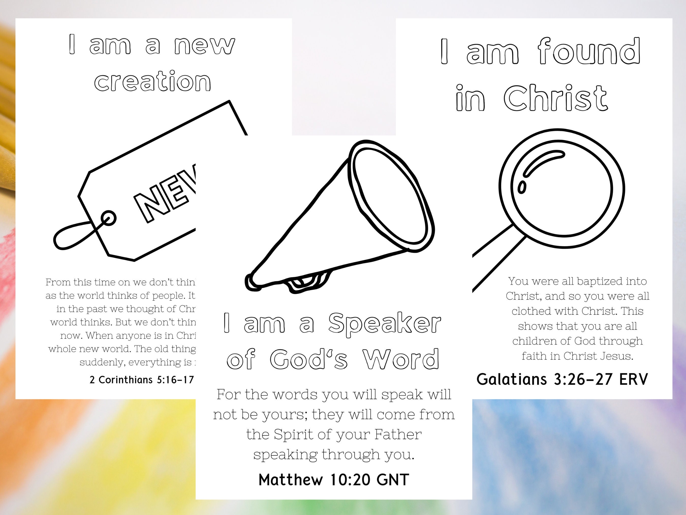 My Identity in Christ Coloring Book - Etsy