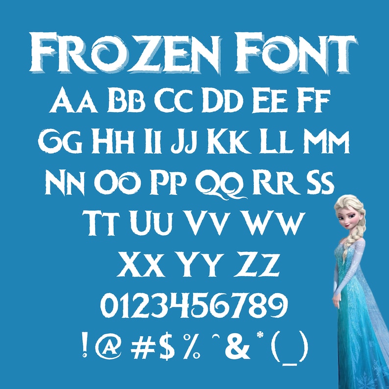 Frozen Font, Frozen Fonts TTF and OTF, Kids Font, Frozen Alphabet ...