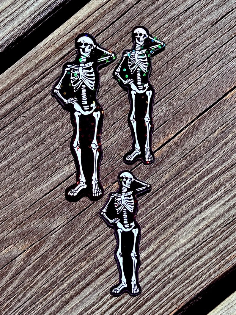 Skeleton Sticker | Spooky Season Sticker | Vinyl Sticker - Etsy