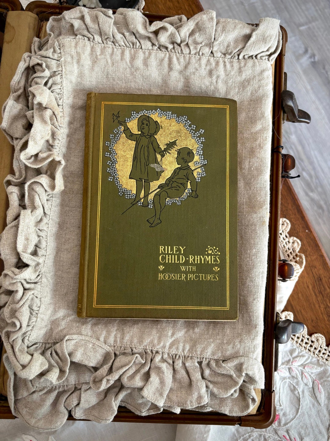 Antique 1898 Hardback Book Riley Child-rhymes With Hossier Pictures by ...