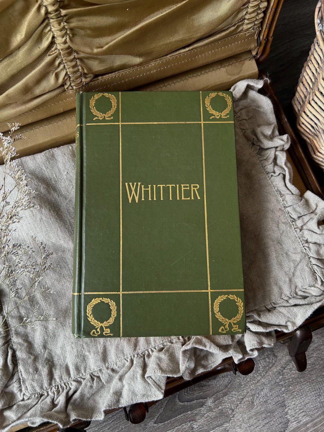 Antique 1894 Poetry Book - Whittier's Complete Poems - Illustrated ...