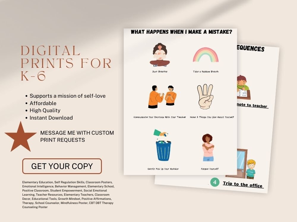 Self Regulation Poster - Emotion Wheel, Elementary Poster, Therapy ...