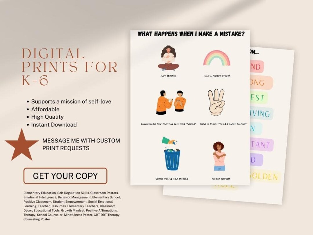 Affirmations Station - Emotions Wheel, Self Regulation Poster ...