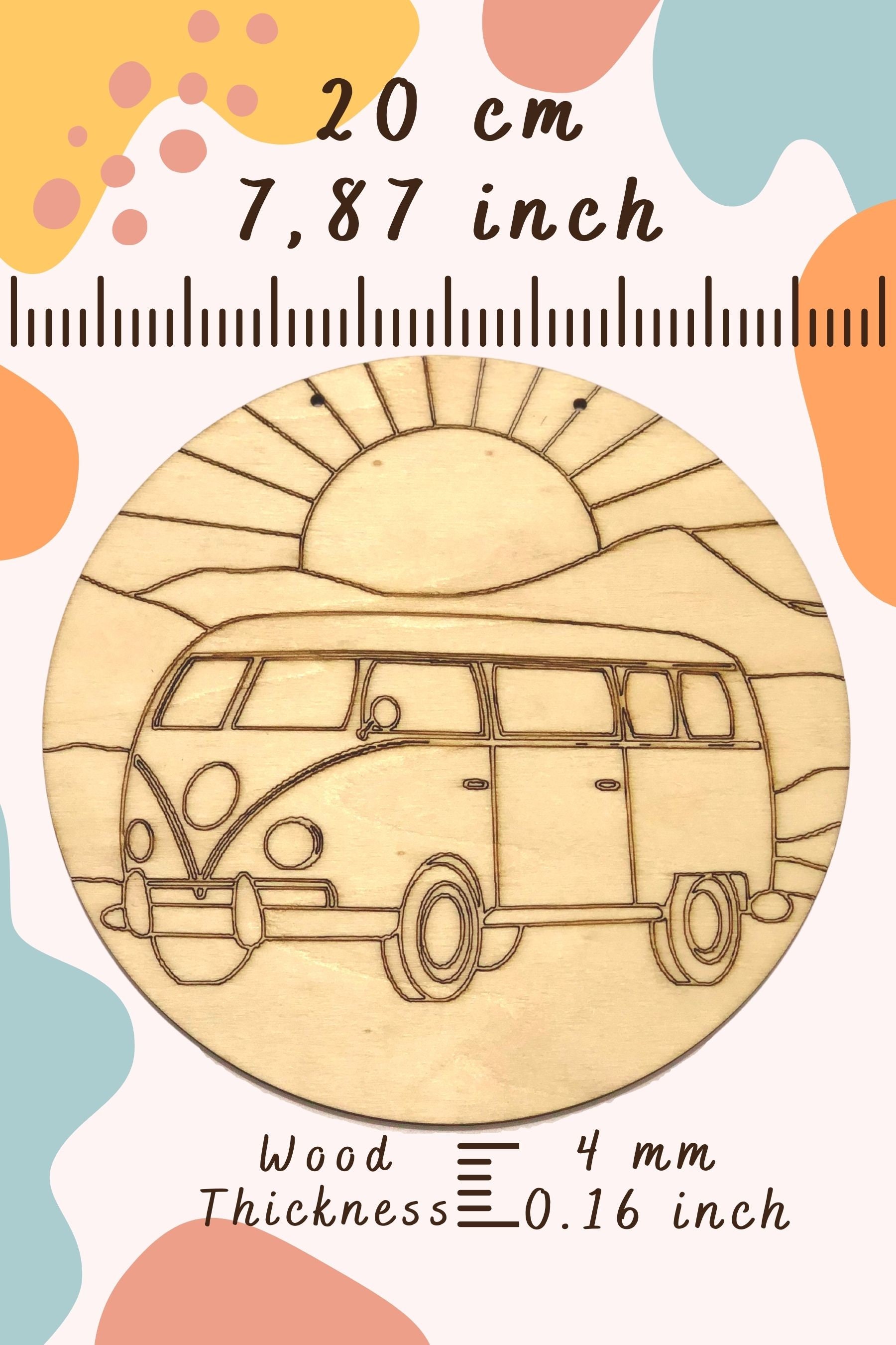 Vw Beetle Bus T1 T2 Combi Van Fusca Wood Painting Canvas Set Gift Hobby ...