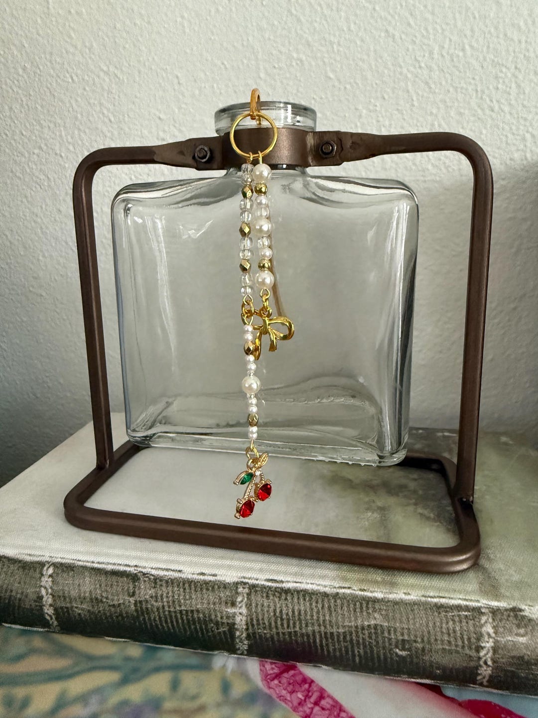 The Sophie Cherry Bookmark, Hand Beaded Gold Metal Bookmark, Booktok ...