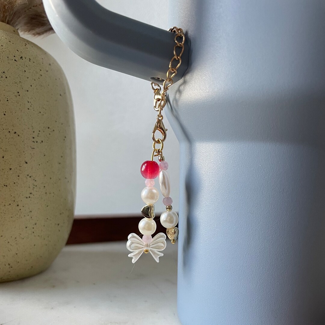 Coquette Tumbler Charm, Watertok, Girly Water Bottle Charm, Bow Handle ...