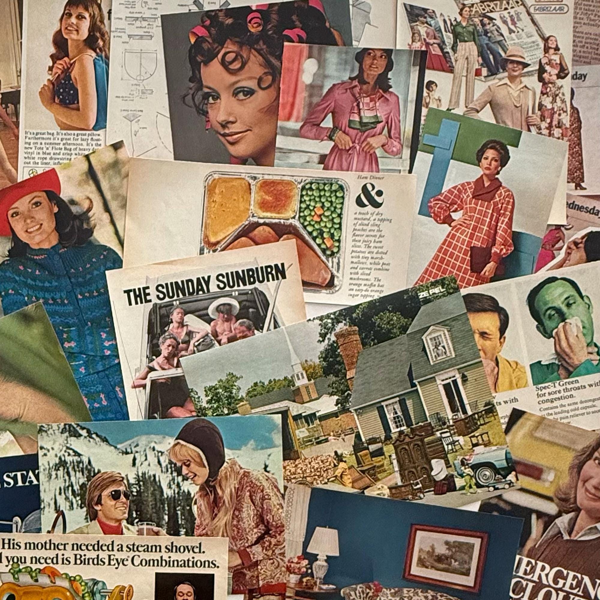 1970s Vintage Magazine Ephemera Mini Pack - 25 Cut Outs for Junk ...