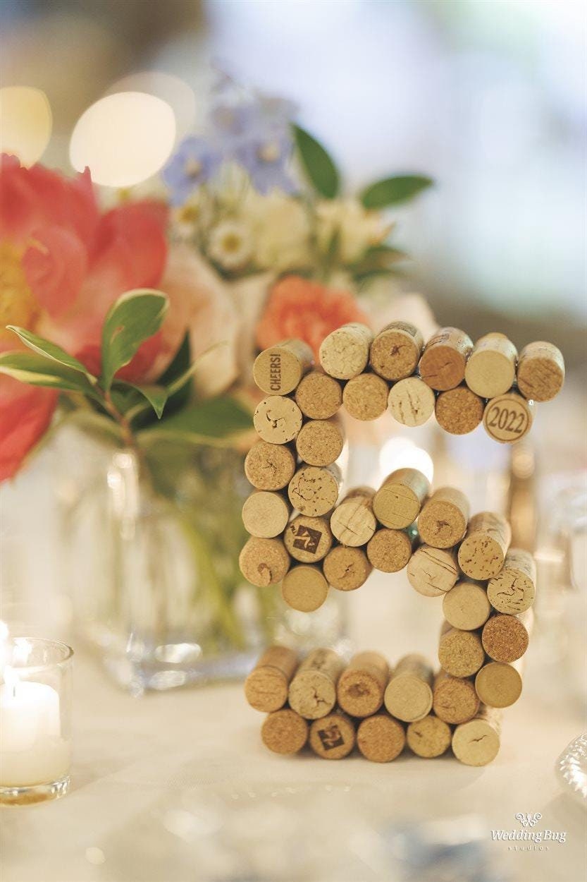 Wedding/event Wine Cork Table Numbers, 1-10, Upcycle, Rustic, Cork ...