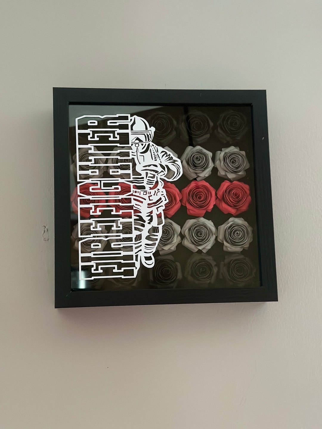Firefighter Flag, Thin Red Line Shadow Box, Gift for Him or Her - Etsy