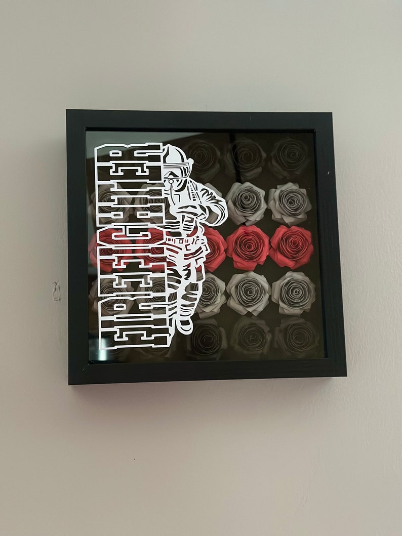 Firefighter Flag, Thin Red Line Shadow Box, Gift for Him or Her - Etsy