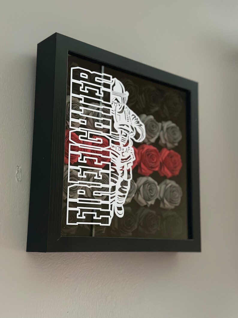 Firefighter Flag, Thin Red Line Shadow Box, Gift for Him or Her - Etsy