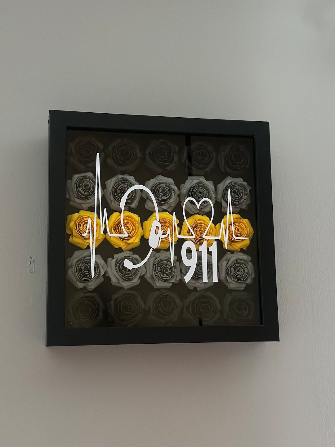 911 Dispatcher Shadow Box, Thin Yellow Line, Dispatcher Gift for Him of ...