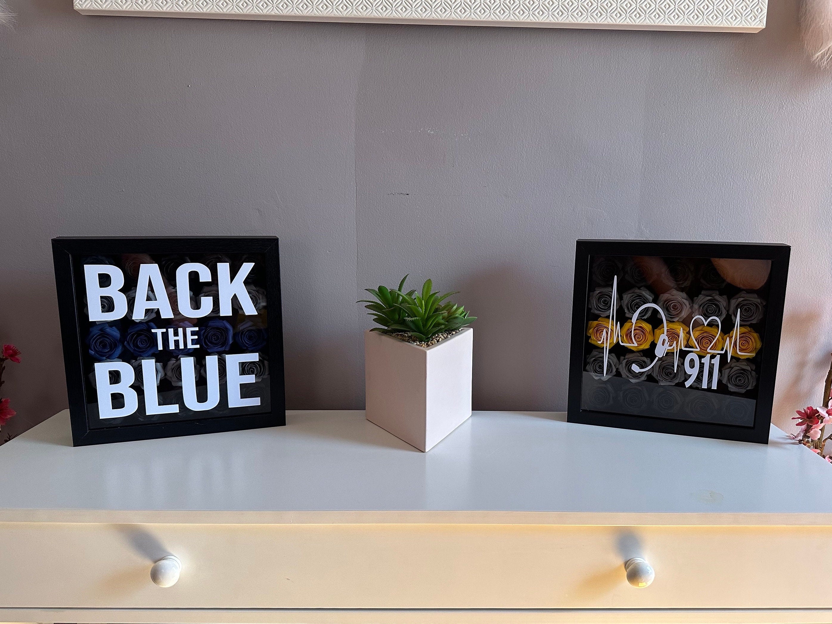 911 Dispatcher Shadow Box, Thin Yellow Line, Dispatcher Gift for Him of ...