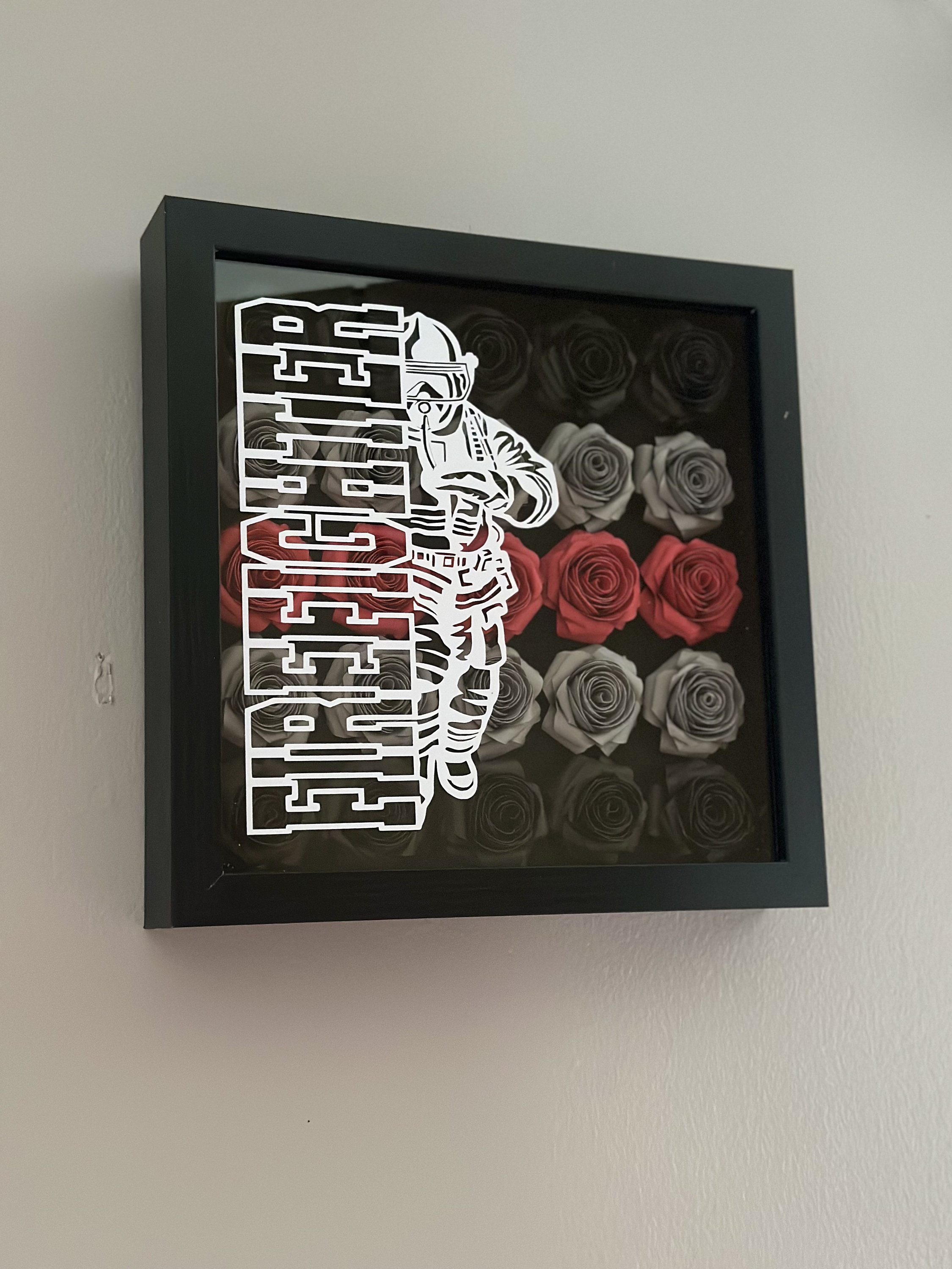 Firefighter Flag, Thin Red Line Shadow Box, Gift for Him or Her - Etsy