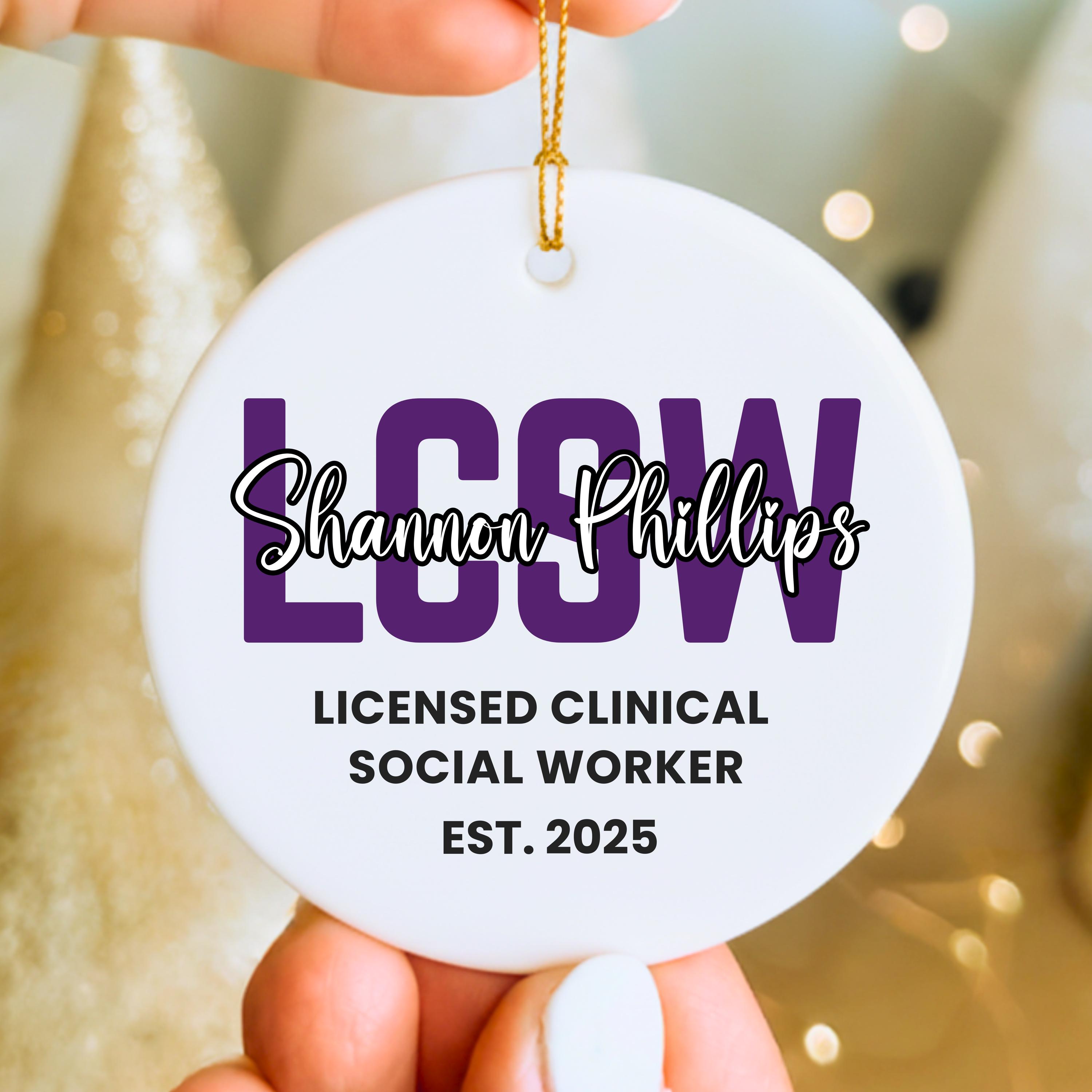 Lcsw Gift Lcsw Ornament Licensed Clinical Social Worker Gifts for ...
