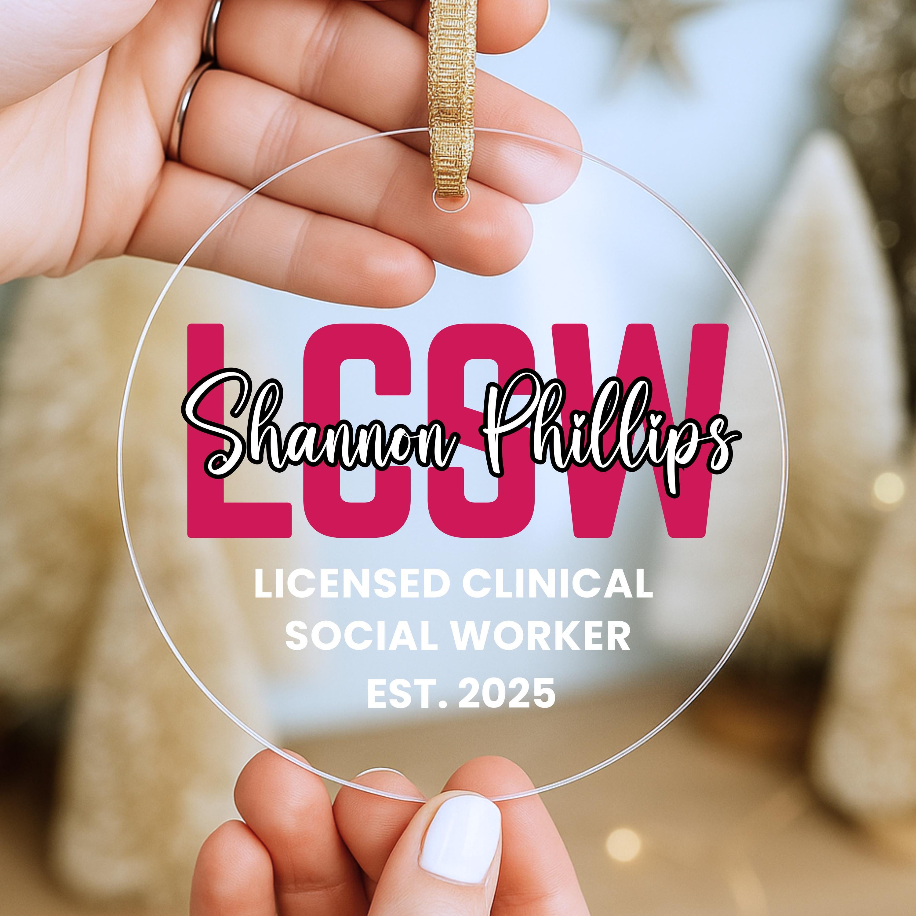 Lcsw Gift Lcsw Ornament Licensed Clinical Social Worker Gifts for ...
