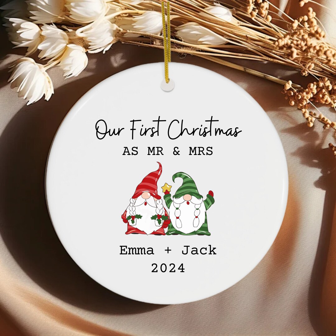 First Christmas Married Ornament Personalized Gift for Couple Custom ...