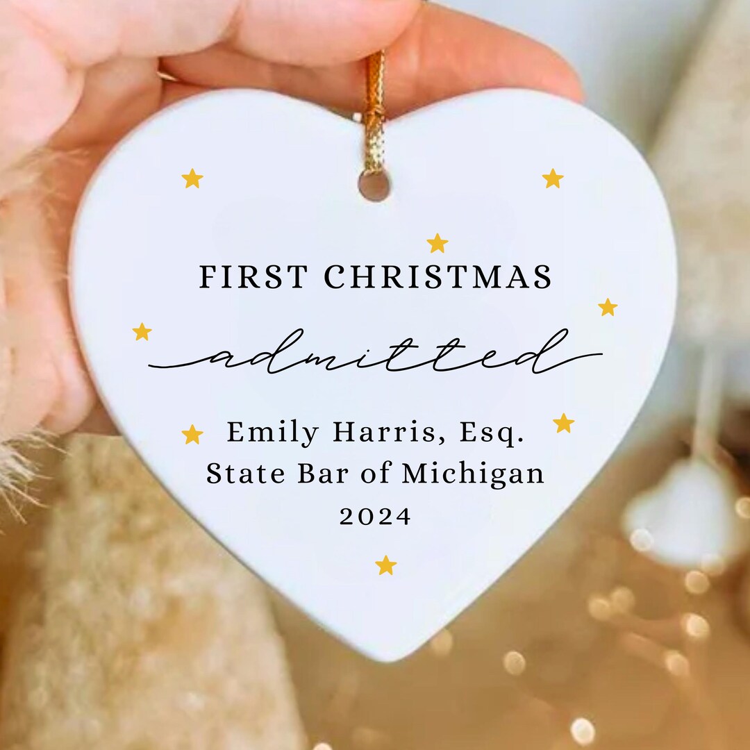 Bar Exam Admitted Ornament Lawyer Christmas Ornament Attorney Ornament ...