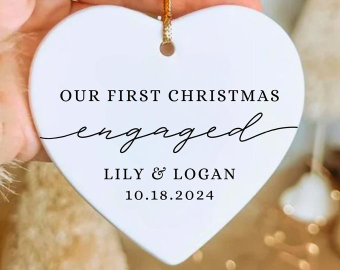 First Christmas Engaged Ornament, Engagement Ornament, Newly Engaged ...