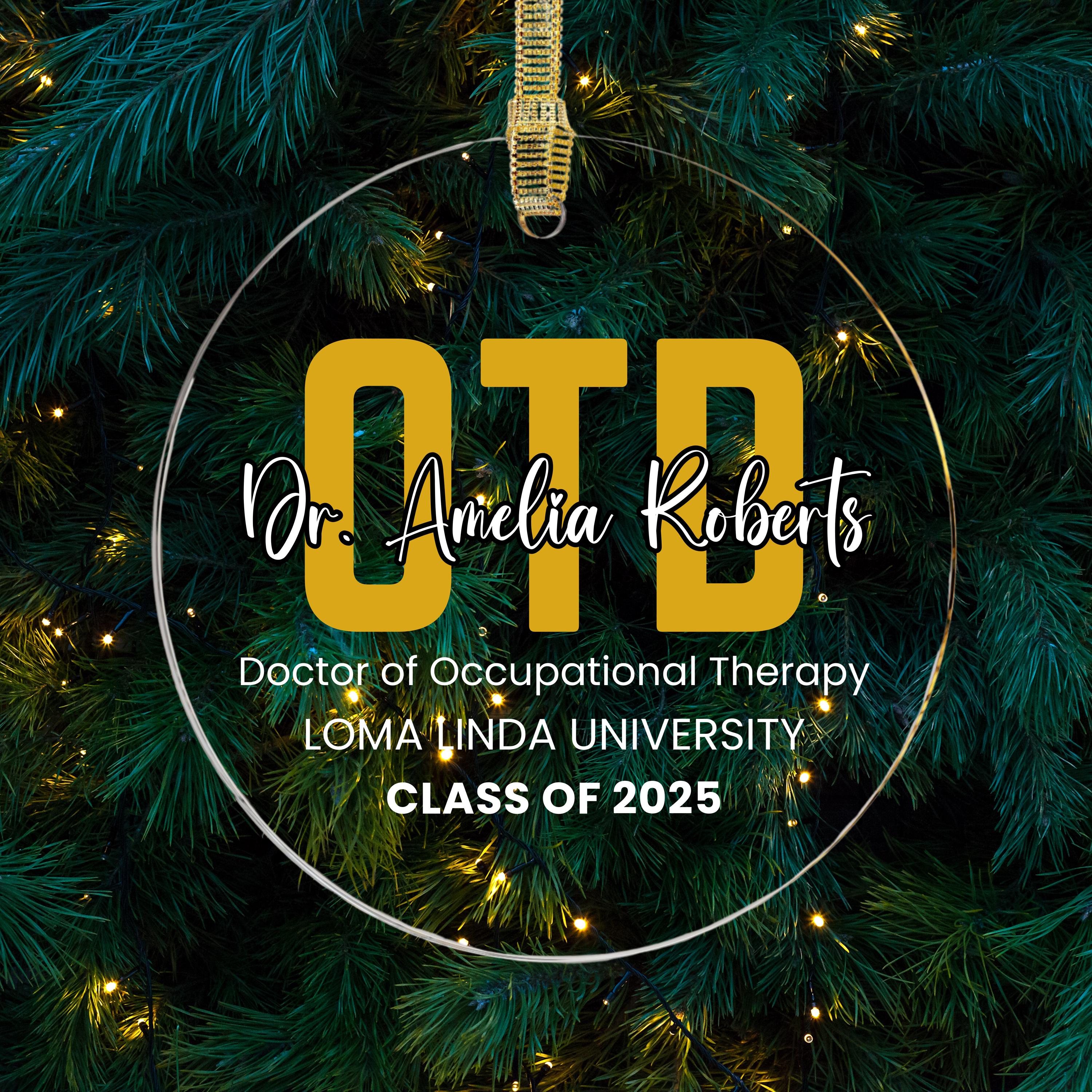 OTD Graduation Gift Ornament for Doctor of Occupational Therapy ...