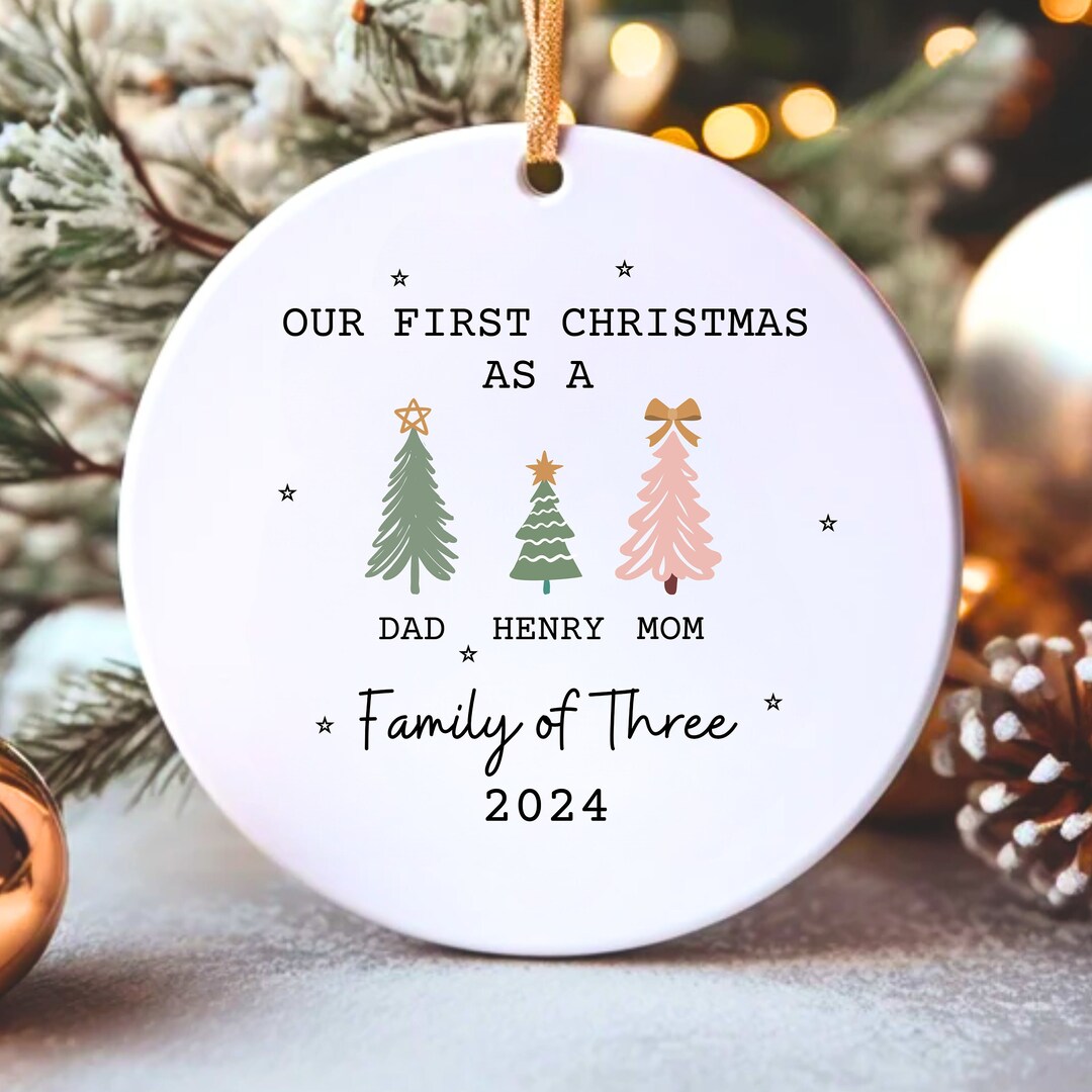 Family of Three Ornament, Family of 3, New Family Ornament, Our First ...