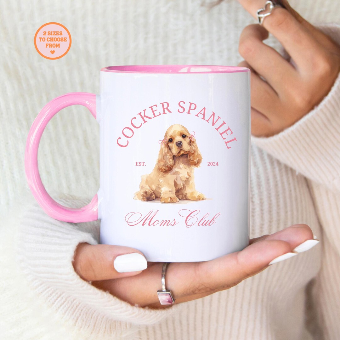 Custom Cocker Spaniel Mug, Coquette Dog Mom Coffee Mug, Personalized ...