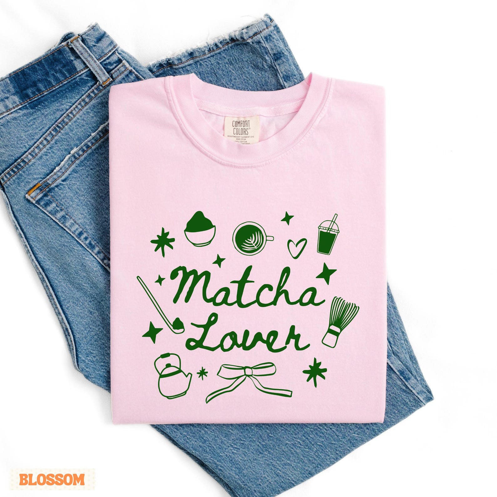 Matcha Lover Comfort Colors® Shirt, Coquette Matcha Tshirt, Matcha ...