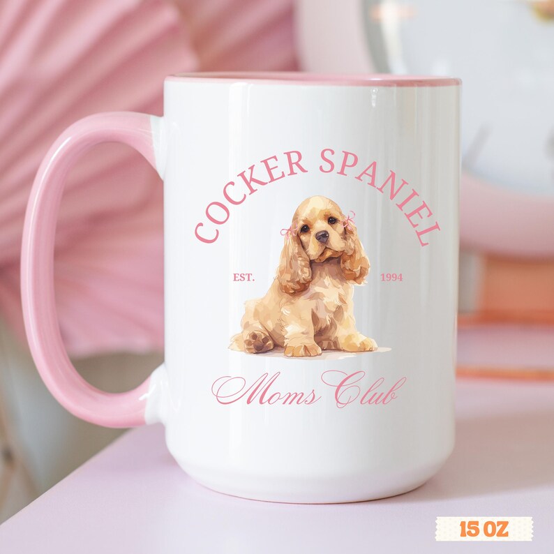 Custom Cocker Spaniel Mug, Coquette Dog Mom Coffee Mug, Personalized ...