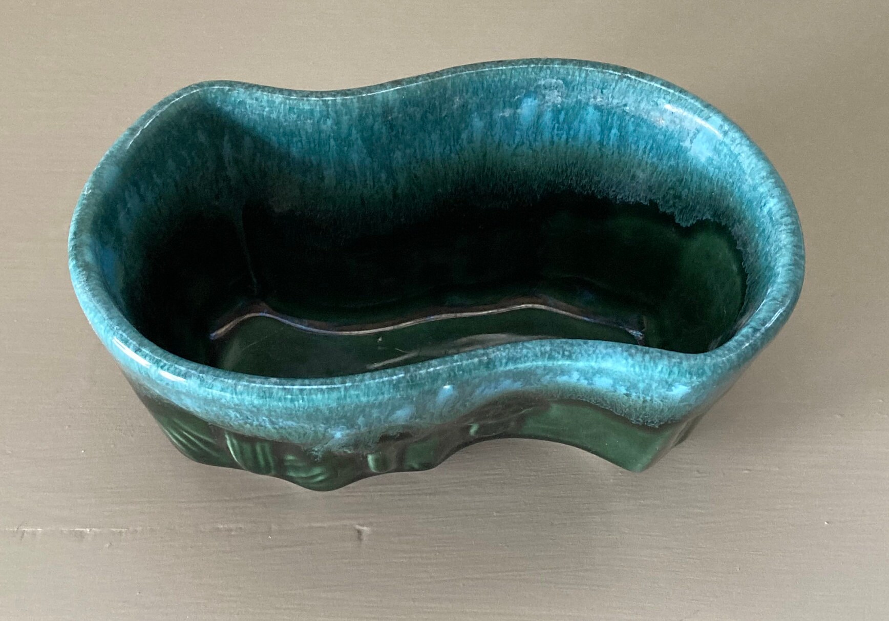 Vintage Hull U.S.A. Planter Ceramic Pottery B2 Mushroom Design Green ...