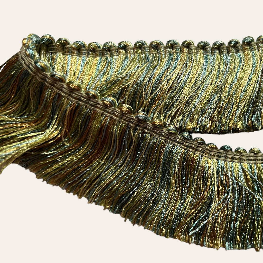 2 Multicolored Decorative Fringe Trim Upholstery Sold by the Yard Free ...