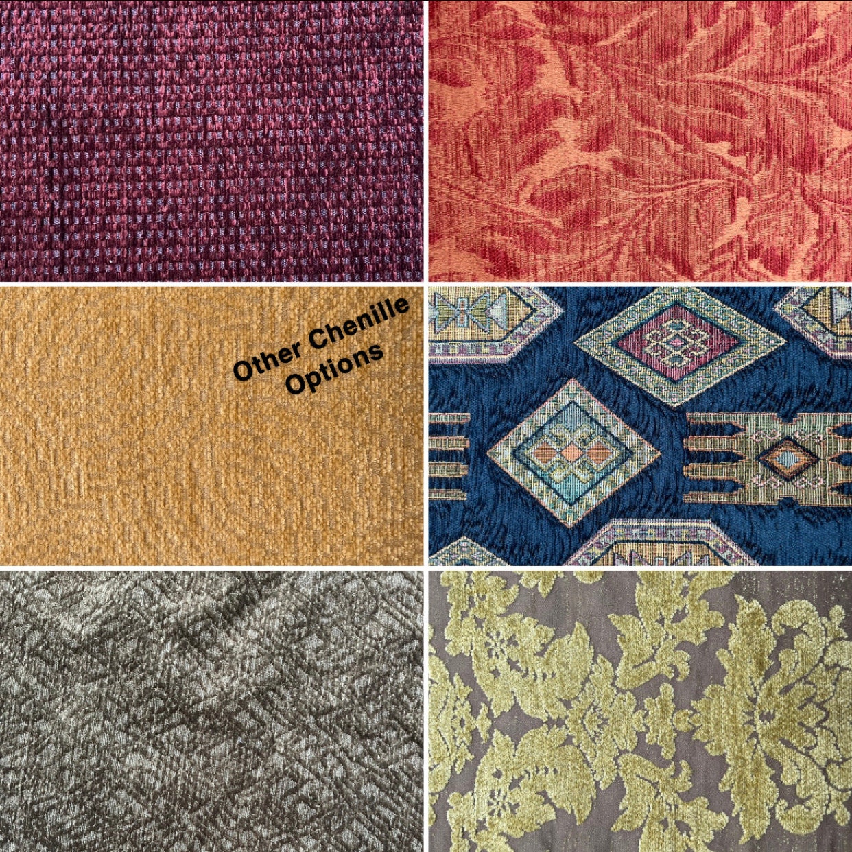 Soft Chenille Upholstery Sold by the Yard Furniture Drapery Free Swatch ...