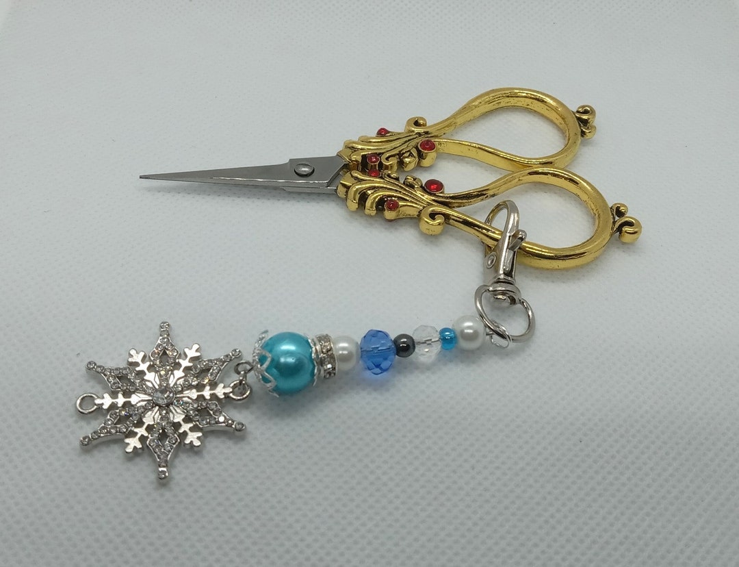 Snowflake Scissor Fob / Scissor Bling / Scissor Accessory / Cross ...