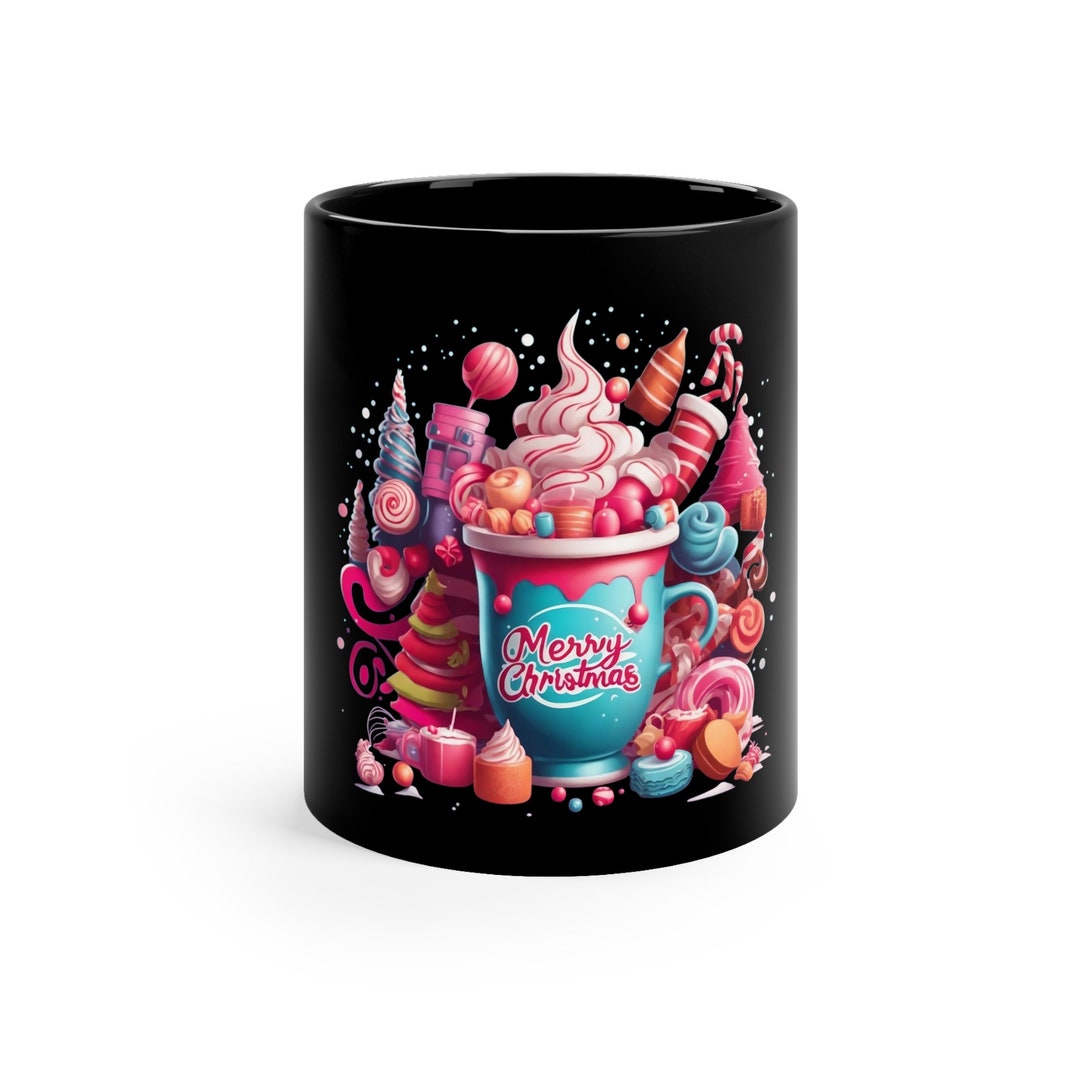 Christmas Candy Mug Merry Christmas Mug Hot Cocoa Mug Winter - Etsy