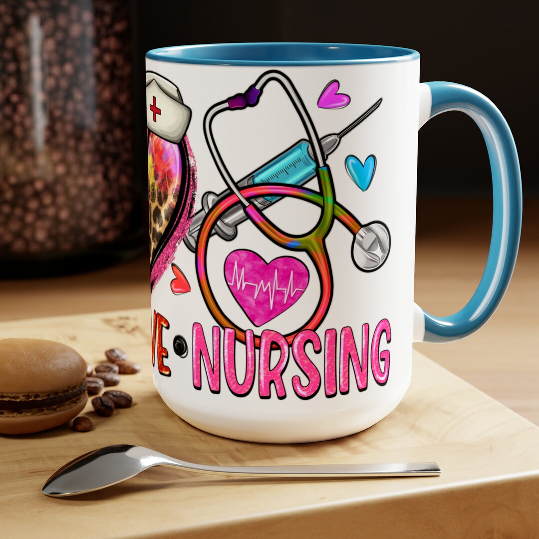 Peace-love-nursing Two-tone Coffee Mugs Nursing Student Gift - Etsy