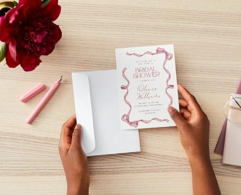 This Adorable and Girly Bridal Shower Invitation is a 2025 Trendsetter ...