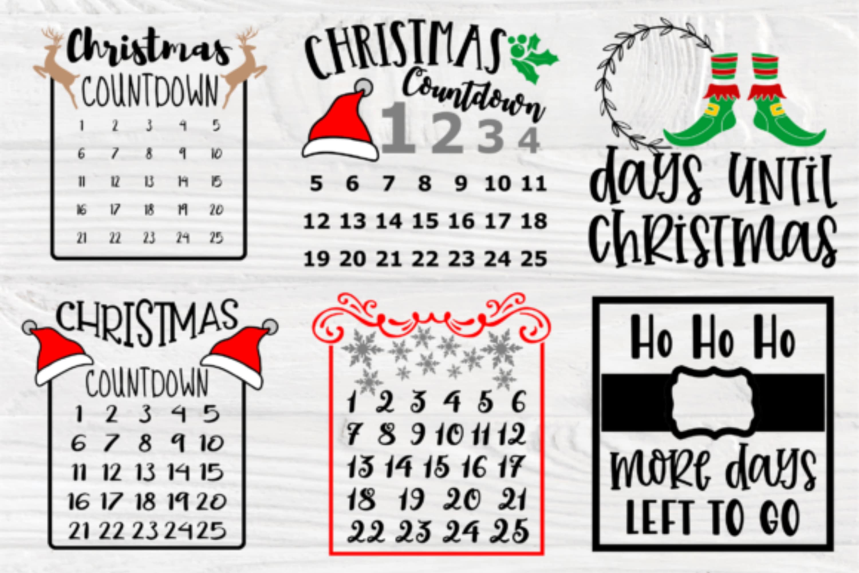 Christmas Countdown SVG Bundle: Advent Calendar SVG, Xmas Countdown ...