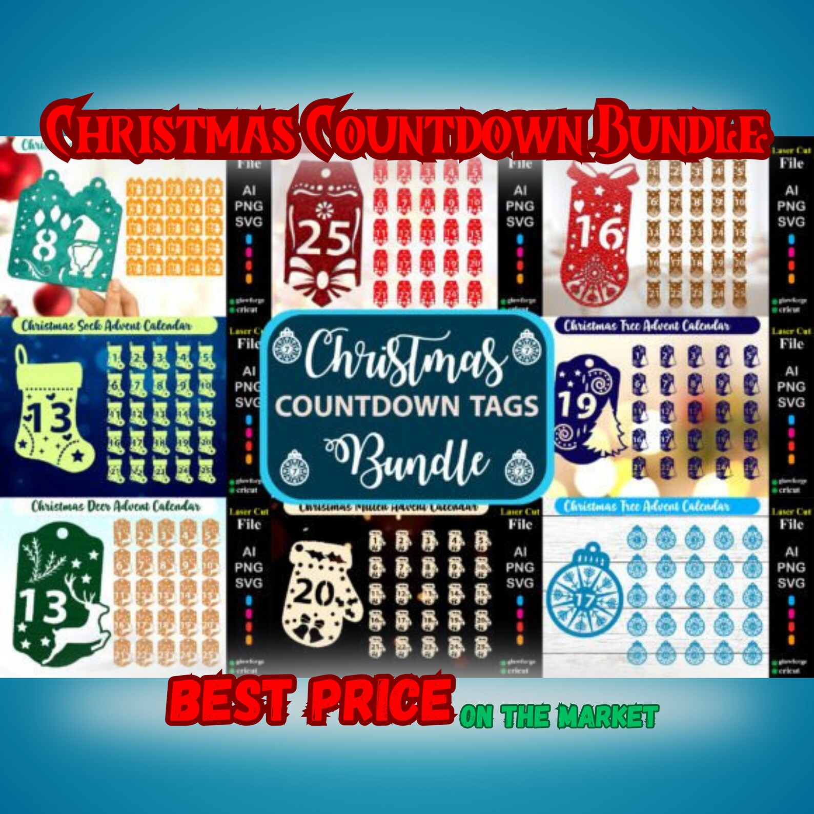 Advent Calendar SVG Bundle: Days Until Christmas Countdown Svg, Santa ...