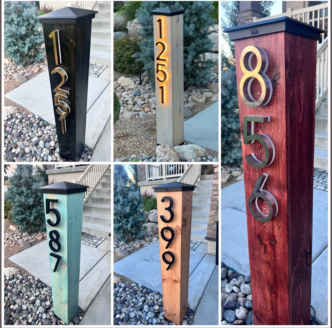 House Number Sign Lighted 6 Inch Numbers Led Illuminated Address Sign ...